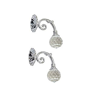 VOSAREA Pack of 2 Vintage Crystal Rose Pattern Wall Curtain Hook Coat Hat Handbags Towel Single Hook Wall Mount Hanger