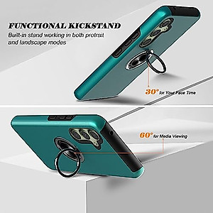 lovpec for Samsung Galaxy A54 5G Case with Glass Screen Protector, Ring Holder Kickstand Drop Proof Protective Slim Dual Layer Stand Non-Slip Tough Cover Cell Phone Case for Galaxy A54 5G (Green)