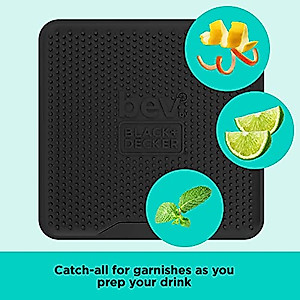 bev by BLACK+DECKER Cocktail Maker Glass Bar Mat, Dishwasher Safe (BEBM120​)
