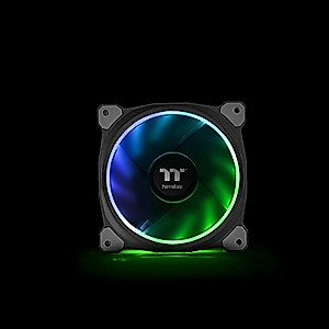 Thermaltake CL-F054-PL12SW-A Riing Plus 12 LED RGB Radiator Fan - Black (Pack of 5)