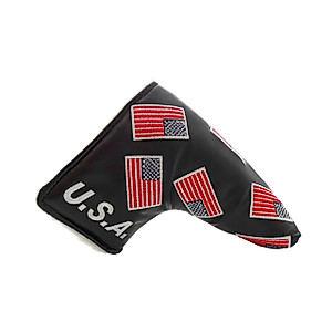 USA Patriotic Golf Putter Cover Head Covers Black Red White Blue blade Style Classic Traditional Headcover Putters Limited Edition