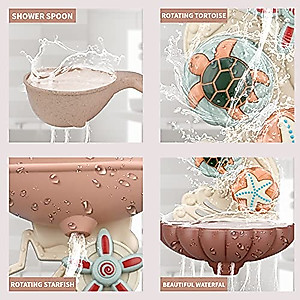 LZZAPJ Baby Bath Toys for Toddlers 1-3 Year Old, Bathtub Water Toys for Kids Age 2-4, Contains 4 Stacking Cups, 2 Boats 2 Whale-Shaped Spoons, Gift for Infants Boys Girls 6-12 Months