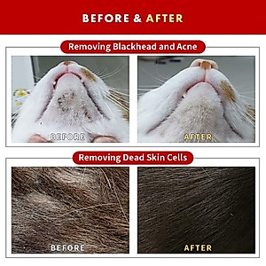 JAYU PET Black Seed Brush - Cat Acne Chin Treatment, Cat Acne Brush, Silicone Brush for Cats Chin Acne & Blackhead Exfoliation, Double-sided Cat Grooming Brush (1PCS)