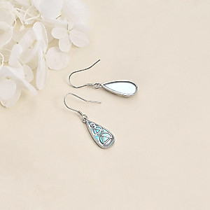 CRMAD AA Recovery Moonstone Earrings for Women Sterling Silver Moonstone Teardrop Earrings Addiction Recovery Jewelry