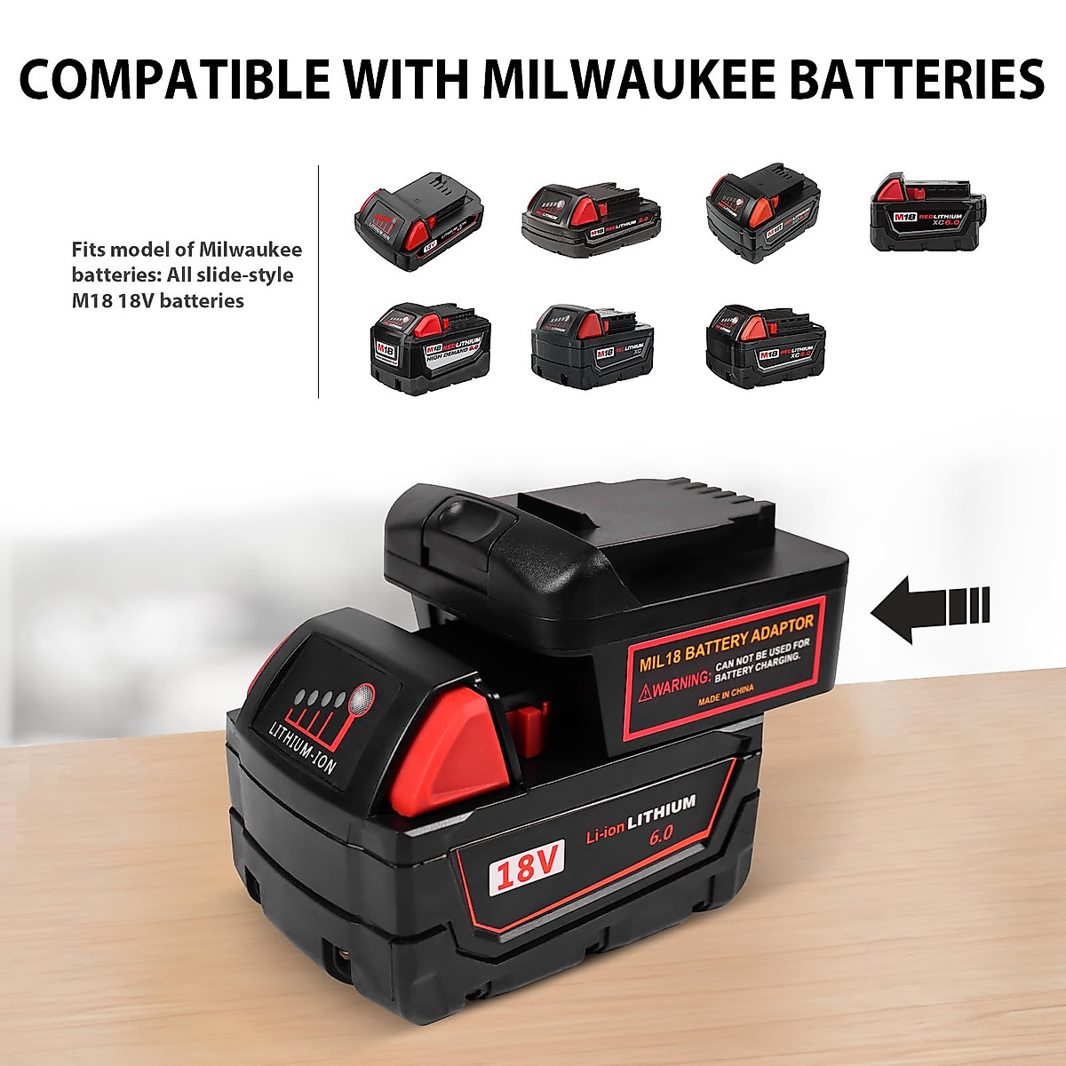 Battery Converter for Milwaukee to DeWalt Battery Adapter,Convert Milwaukee M18 18V Battery to DeWalt 20V Battery for DeWalt Tools Use