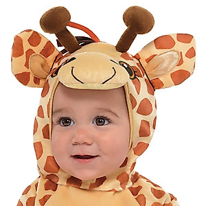Amscan Junior Giraffe Halloween Costume for Babies, 12-24 Months, with Spotted Jumpsuit, Hood and Hoove Booties Multicolor
