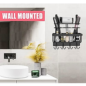 Hair Dryer Holder, Hair Tool Organizer Under Sink, Over Door Cabinet Hair Tool Organizer Wall Mounted, Bathroom Hair Tool Organizer Under Sink,Hot Styling Tool Storage Basket For Curling Wand