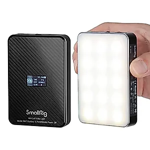 SmallRig RM75 RGB Video Light, RGBWW Full Color Portable LED Light Panel, 4,000mAh Battery, 2500-8500K, CRI96, TLCI 98, Magnetic Attraction and App, for Vlogging Photography