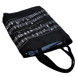 COCOMK Reusable Grocery Bags,Music bag,Canvas Tote Bag Perfect for Shopping,Laptop,School Books Medium