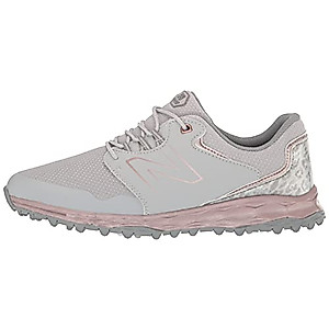 New Balance Women's Fresh Foam Link SL v2 Golf Shoe, Grey/Rose, 6.5