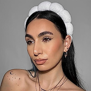 HitModa Spa Headbands for Washing Face or Facial Makeup Headbands Bubble Skincare Headbands Drunk Elephant Terry Cloth Puffy Headbands for Mask Skin Treatment