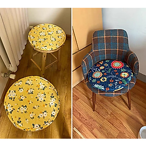 1/2/4 Packs Round Chair Seat Cushion Pads with Tie,Non Slip Round Seat Pads for Dining Chairs High Stool Chairs Bistro Bar Seat (Color : Colour 4, Size : 30cm(1pack))