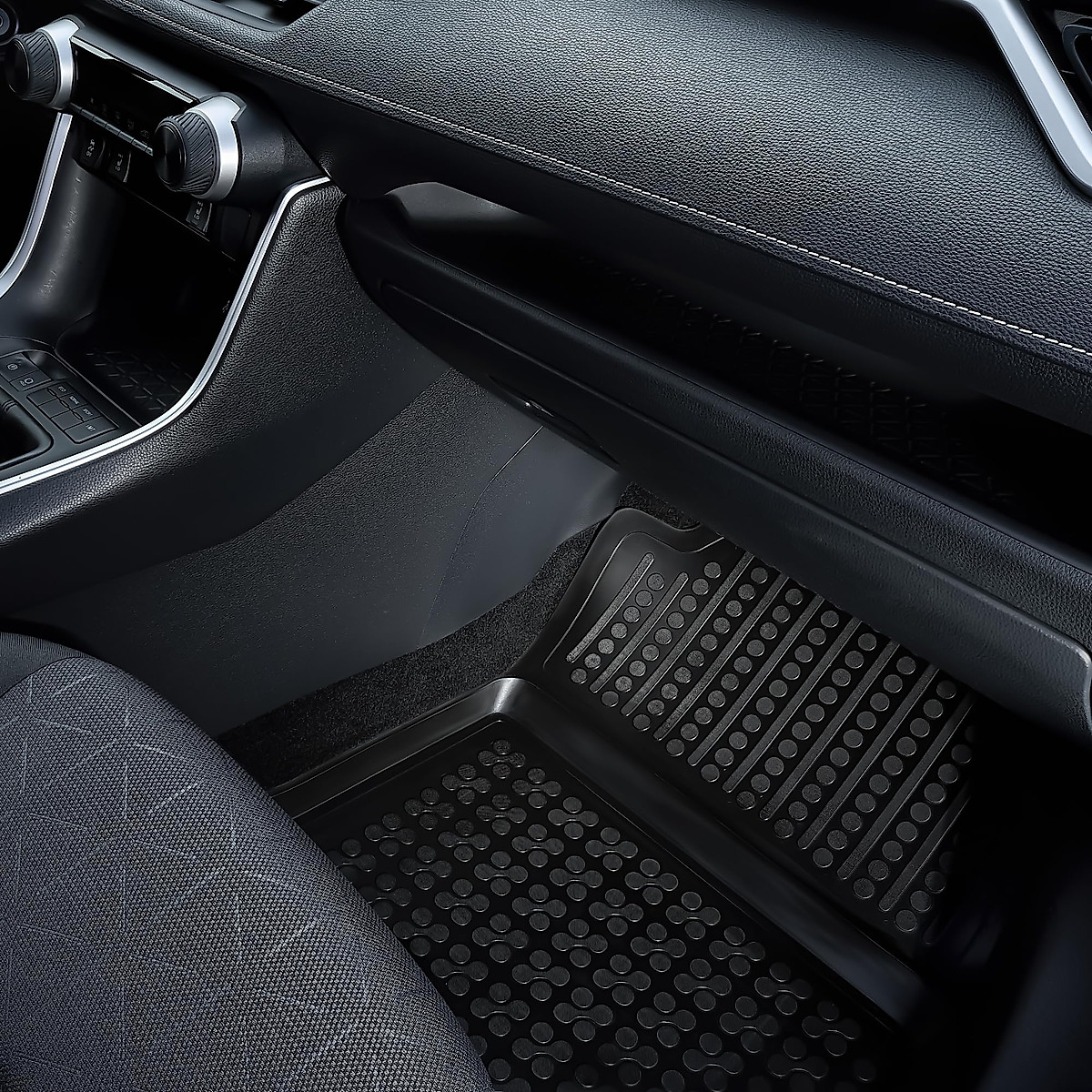 Rezaw-Plast Car Mats for 2002-2012 Mini Cooper One Floor Mats All Weather Custom Fit Tailored Anti Slip All Season Floor Liners Set Black (14-24 Mini Cooper S Floor Mats & Cargo Mat)