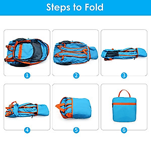 BEIJITA 20L Lightweight Hiking Backpack, Foldable Waterproof Back Pack, Packable Small Travel Backpack for Men, Ultra Lightweight Backpack for Women Men(Black)