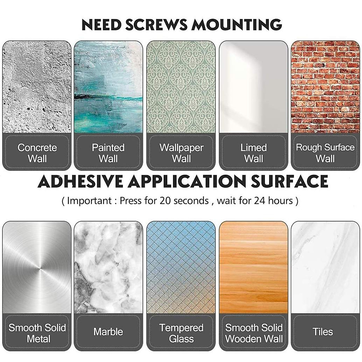 Self Adhesive Paper Towel Holder Under Kitchen Cabinet, Vanwood Paper Towel Rack Stick on Wall, Matte Black Paper Holder Mounted Vertical or Horizontal in Screws or Adhesive, SUS304 Stainless Steel