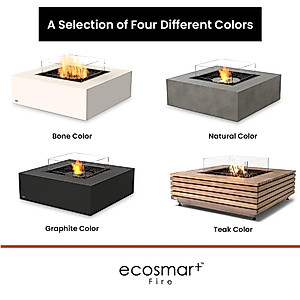 Eco Smart | Base 40 Fire Pit Table | Natural Color | Stainless Steel Gas Burner | Elegant Curved Design with Versatile Wide Lip | Complements Any Decor and Setting
