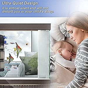 FREESEA Internal Aquarium Power Filter: 8W Adjustable Water Flow 2 Stages Filtration System Submersible for 40-120 Gal Fish Tank | Turtle Tank …