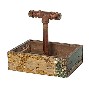 G.E.T. CAD1-RWD Reclaimed Wood Table Top Condiment / Drink Caddy, 9" x 7"