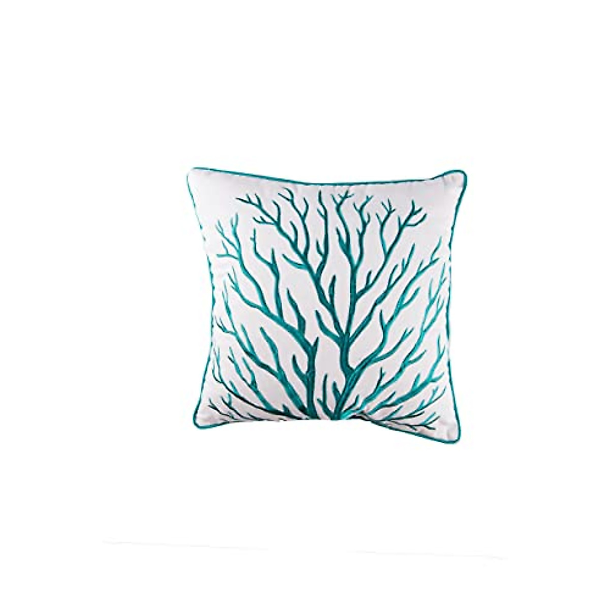 C&F Home Maris Embroidered Throw Pillow Blue Coral Coastal Beach Ocean Decor Decoration Throw and Accent Pillow for Bedding Sofa Or Couch 16" x 16" Blue