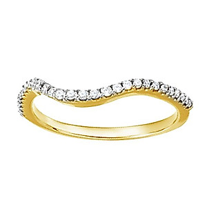 0.2 Ct Round Shape White Diamond Engagement Wedding Ring In 14K Solid Yellow Gold, Ring size-9.5