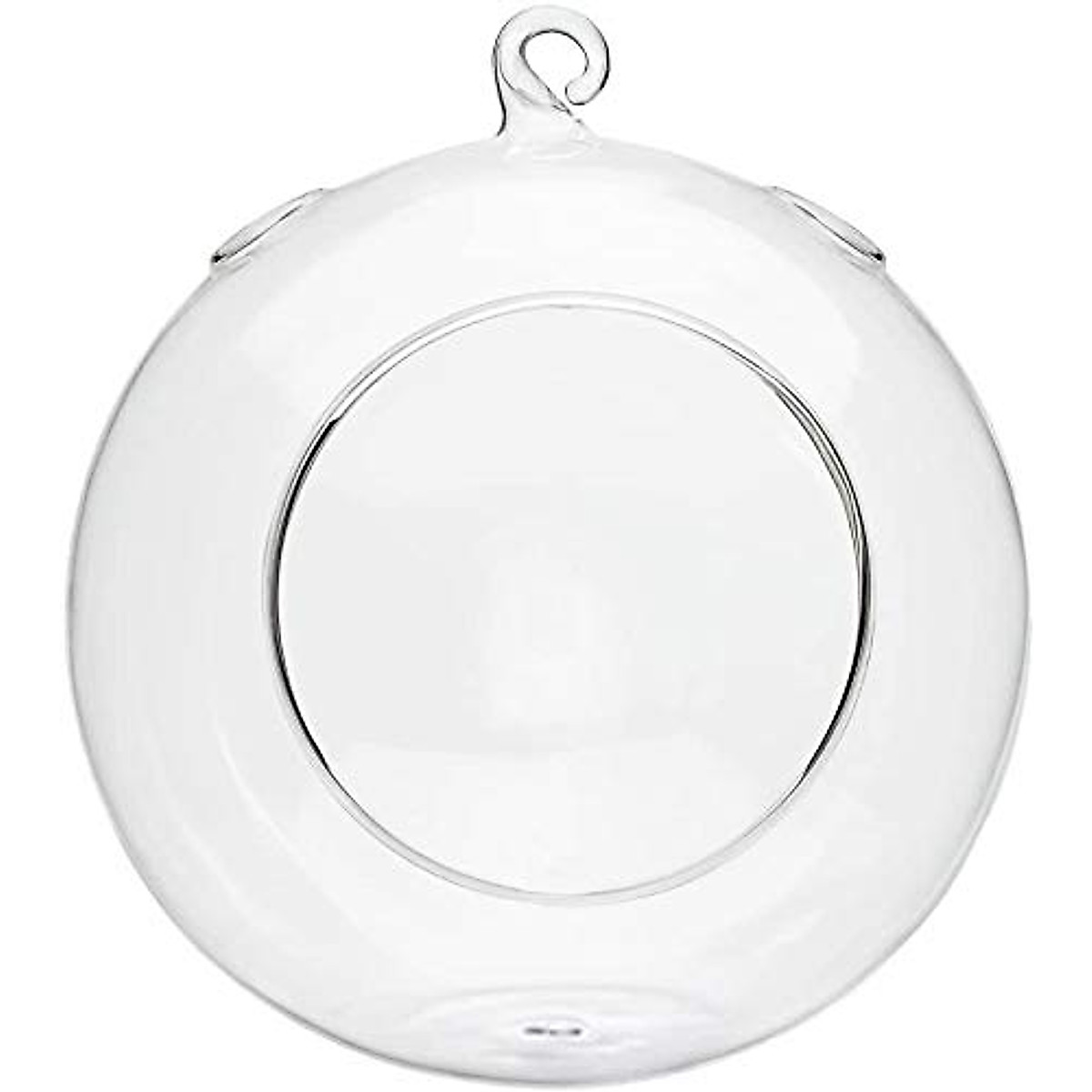 Mkono 6-Inch Hanging Glass Planter Round Air Plant Terrarium Decorations for Succulent, Tillandsia, Candle Holder, 2 Packs