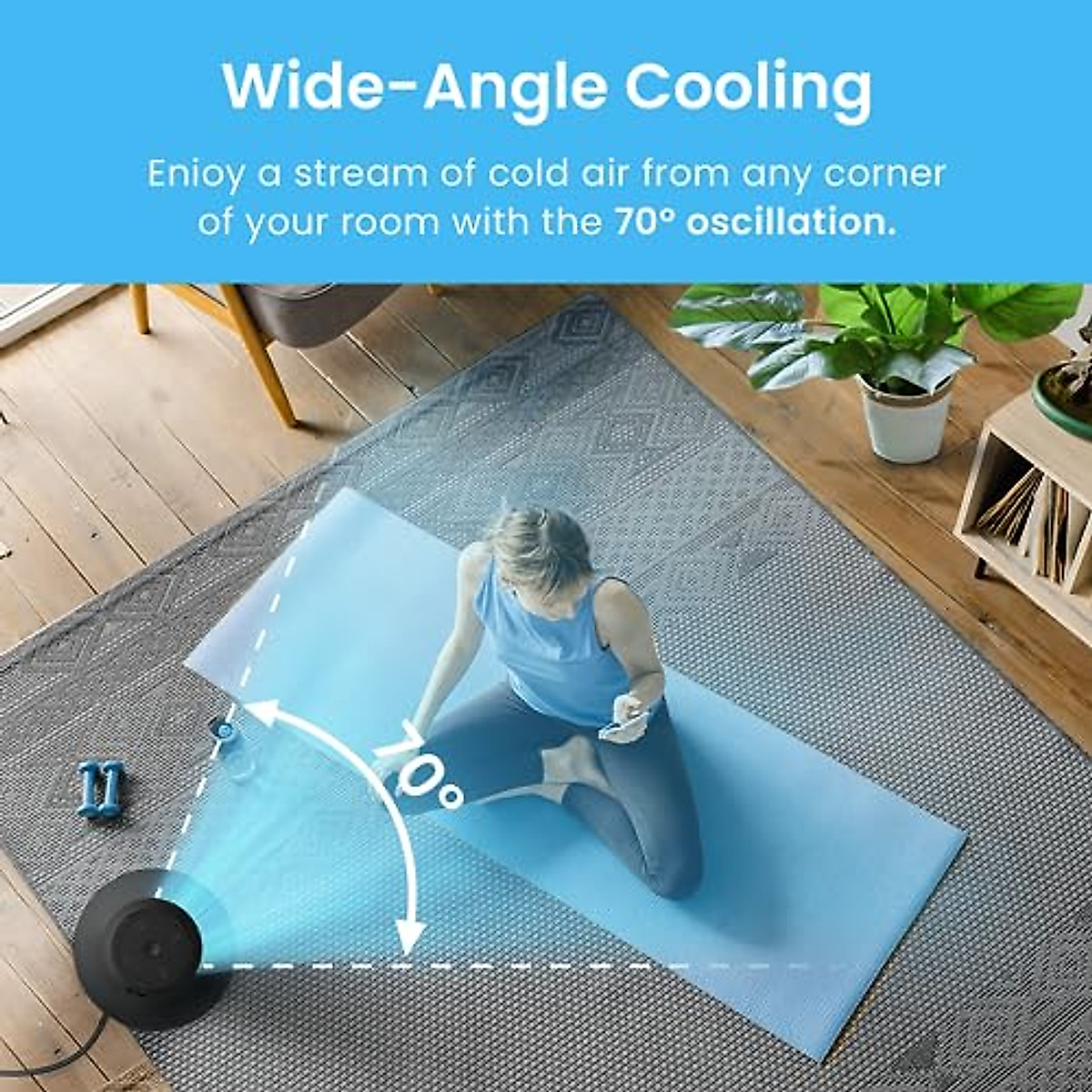 Pro Breeze 46" Oscillating Tower Fan with Remote, Floor Standing Fan Oscillating 70° - Powerful Quiet 45W Cooling Fan for Bedroom, 3 Speed, 4 Modes, 12 hr Timer - Bladeless Tower Fans for Room