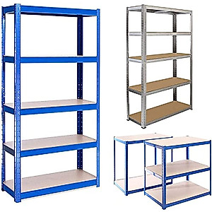 Yunlai 5 Tier Shelving for Garages and Sheds with MDF Boards 1653lb Load Capacity Racking Storage Shelving Unit Plug-in System Shelving Units for Storage Garage Shelving Units (59"x27.6"x11.8")