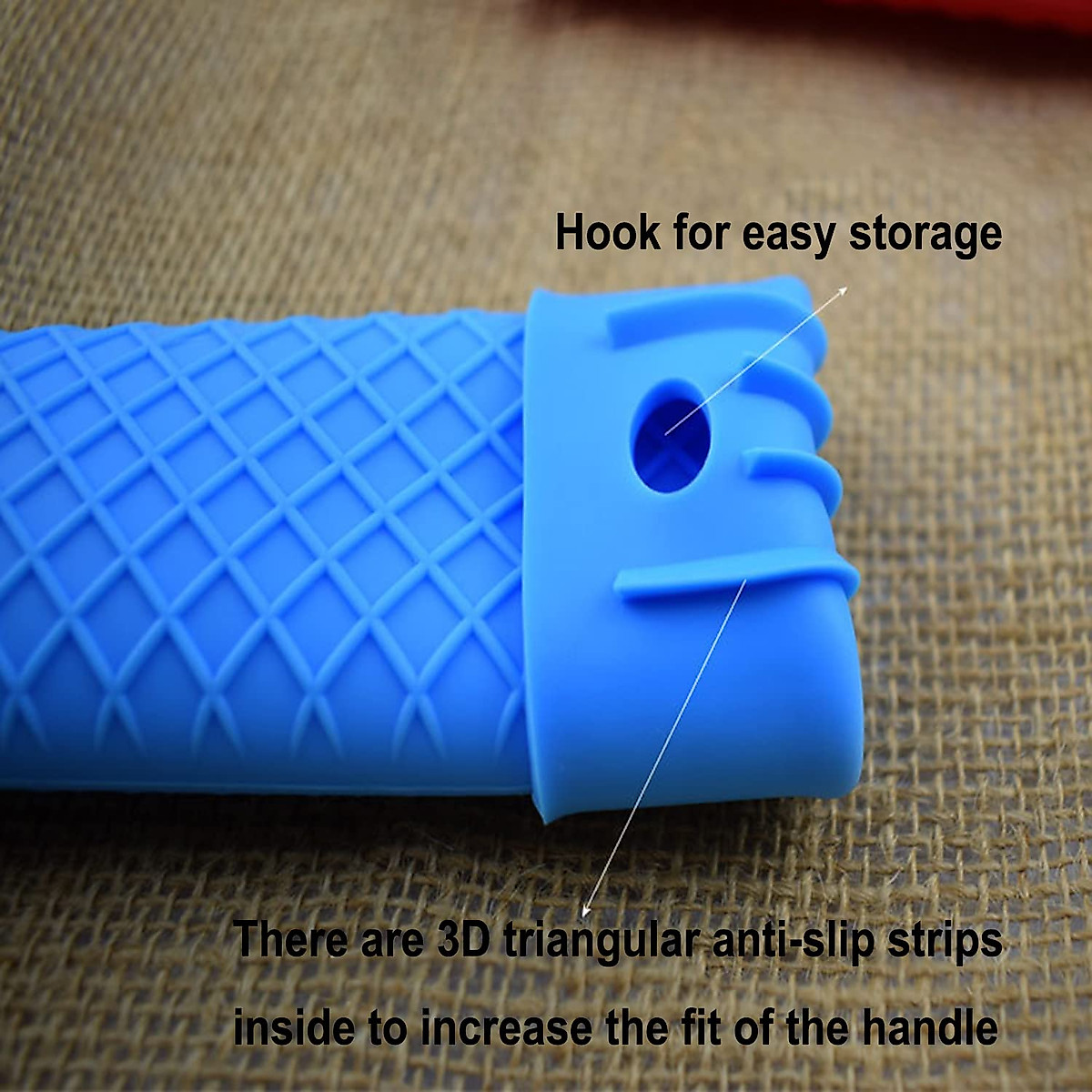 MroMax Silicone Hot Handle Holder 6.1 Inch Non Slip Potholder Heat Resistant Pot Handle Sleeve for Cast Iron Pot Woks Frying Pans Griddles Skillets Oven Blue 4Pcs