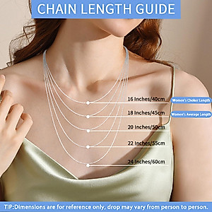 Jewlpire 925 Sterling Silver Chain Necklace Chain for Women 1.1mm Cable Chain Necklace Upgraded Spring-Ring Clasp - Thin & Sturdy - Italian Quality 18 Inch