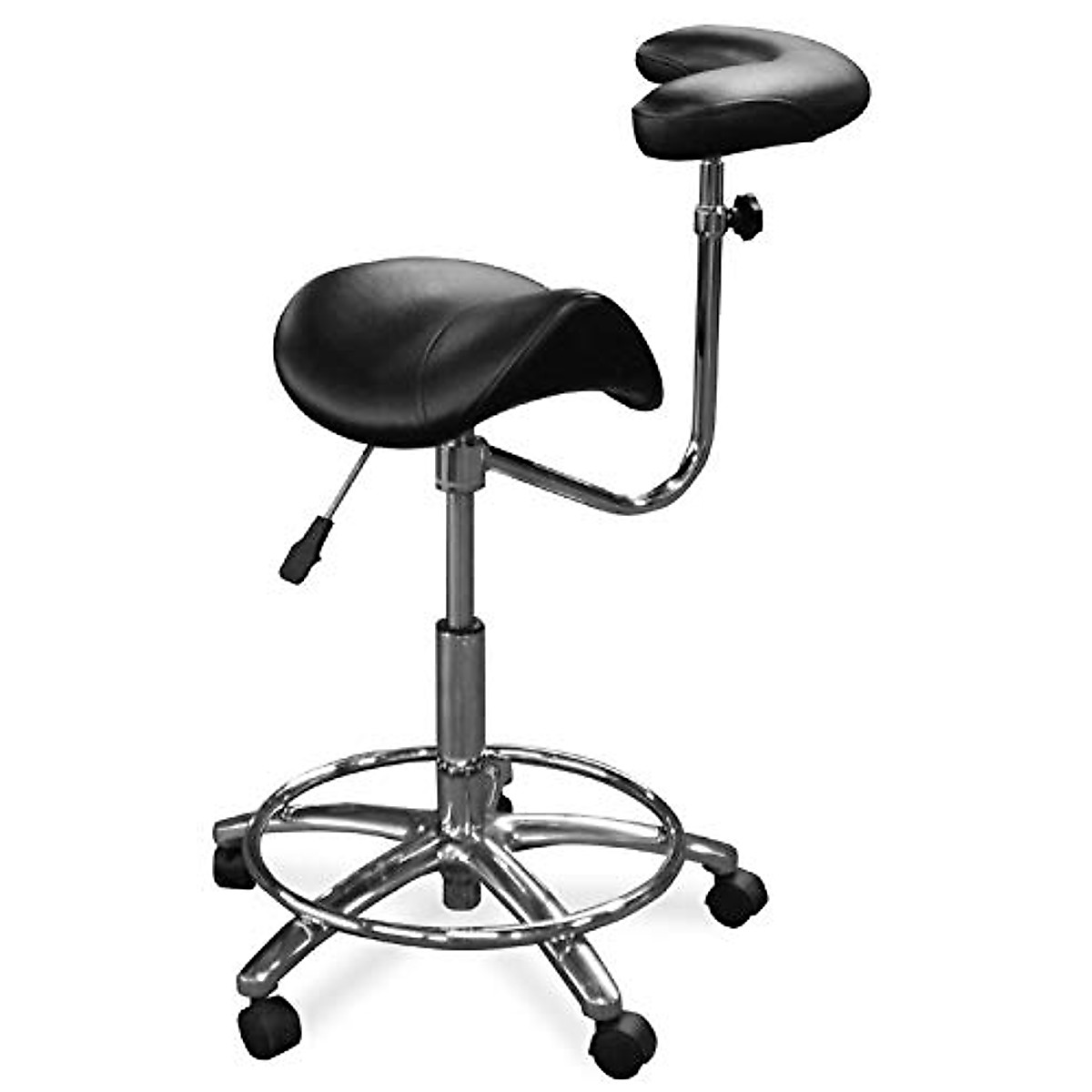 Dentists Unite 4025-06 Dental Assistant Saddle Stool with Body Arm, Desert Rose