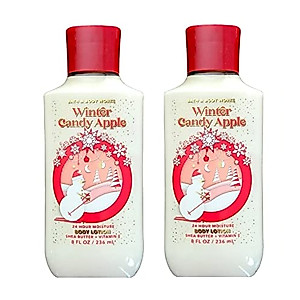 Bath and Body Works Winter Candy Apple Super Smooth Body Lotion 8 Oz -2 Pack (Winter Candy Apple)