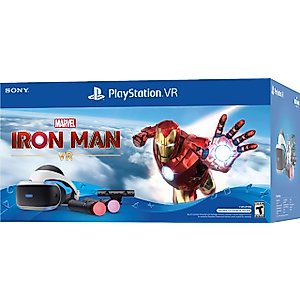 Newest Playstation VR Iron Man, Compatible with PS4 & PS5: VR Headset, Camera, Move Motion Controllers, Iron Man + Marxsol PS4 Controller Fast Charging Dock Bundle