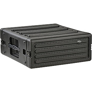 SKB Cases 4U rSeries Standard Roto Molded LLDPE Rack with Flush Carry Handles and Non-Slip Rubber Feet, Includes Rack Mount Screws