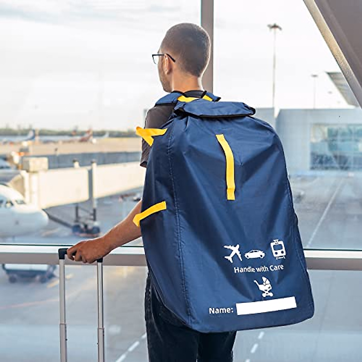 Car Seat Travel Bag for Air Travel, Durable Water Resistant Protector Foldable Infant Carseat Bag Airplane Gate Check Bag with Padded Straps, Stroller Bag for Airplane, for Safe & Secure Car Seat