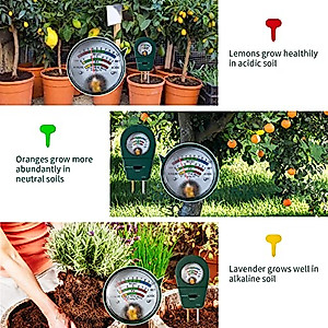 Soil Moisture Meter, 3 in 1 Soil Moisture/Soil Ph Meter/Fertility Soil Test Kit with 15 Labels Moisture Meter for House Plants Garden Lawn Farm