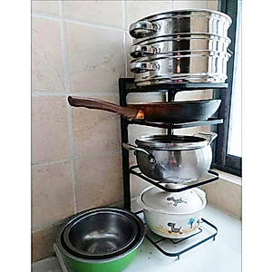 Pot and Pan Organizer for under Cabinet Baking Pan Organizer Rack Pot Rack Pot Organizer Pot and Pan Rack Pan Storage Pot Lid Pan Holder under Sink For Kitchen Organization (3 Tier)