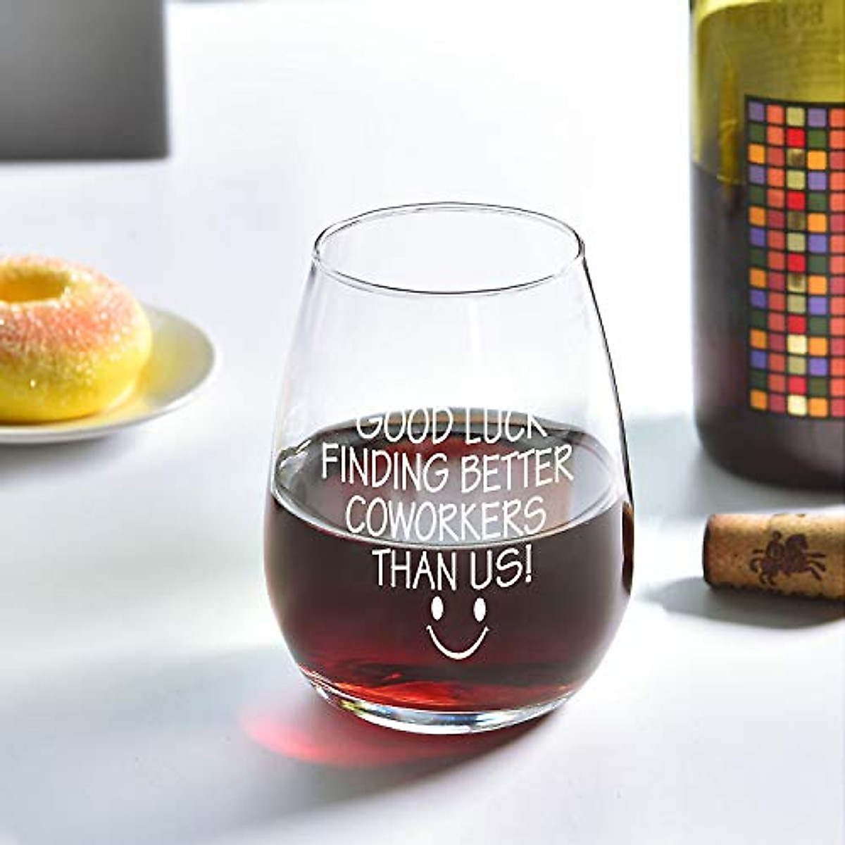 Good Luck Finding Better Coworkers Than Us Stemless Wine Glass 15Oz, Funny Wine Glass for Going Away, Leaving, Farewell, New Job, Women Men Coworkers Colleagues Boss Friends