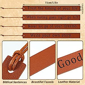 10 Pcs Leather Bookmarks Inspirational Gifts for Women Inspirational Leather Bookmarks for Men Women Book Reading Bookworm Book Lovers Readers