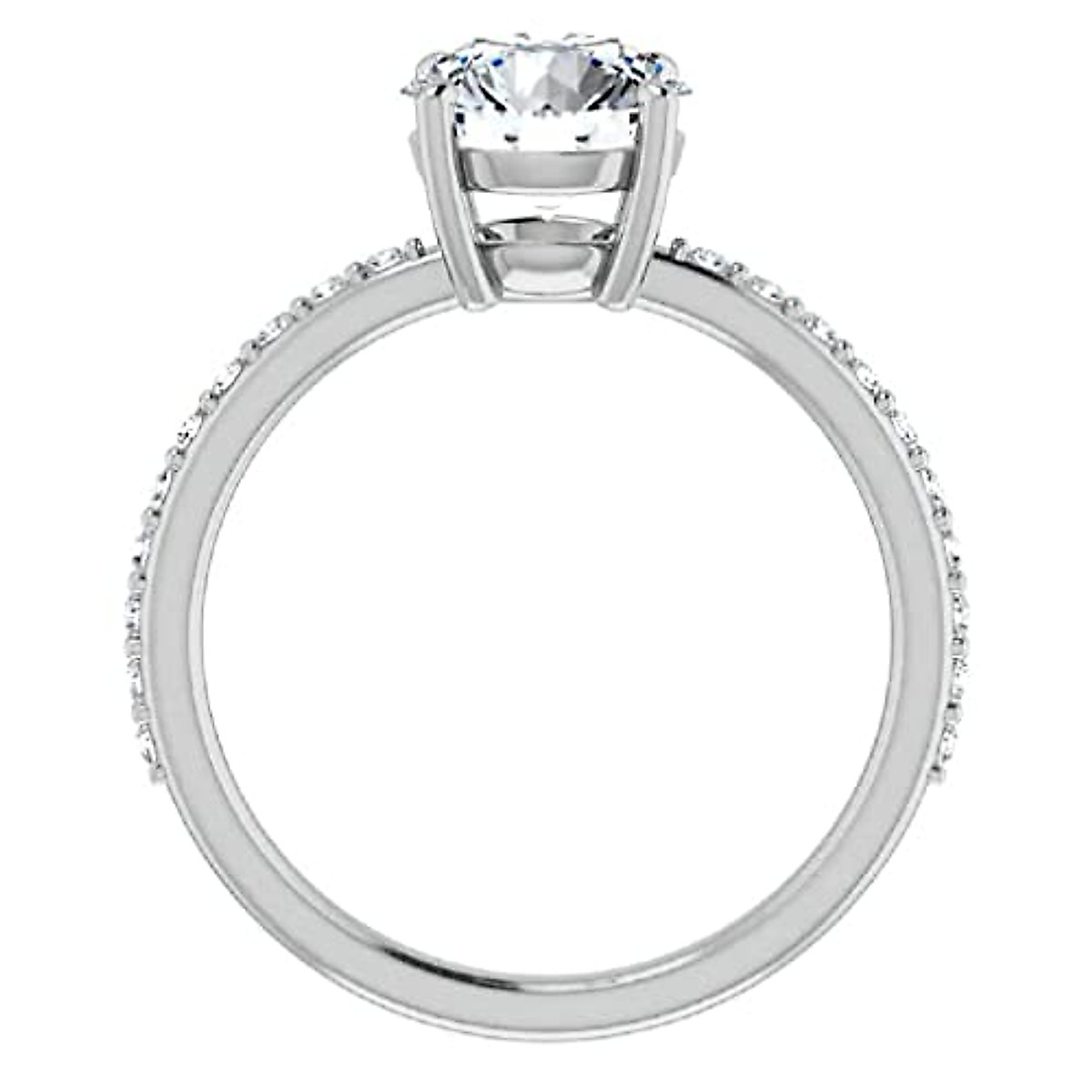 14K Gold 2 CT Round Cut VVS1 Colorless Moissanite Engagement Ring for Women Bridal Set Handmade Diamond Wedding Ring for Gifts (4)