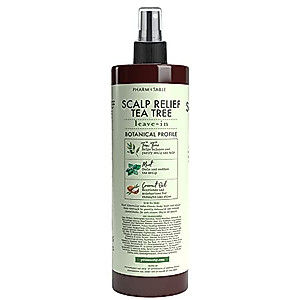 PHARM TO TABLE Scalp Relief Tea Tree Leave-In Conditioner, Relieve Itchy, Dry Scalp, Detangles Hair, 240ml/8 fl oz