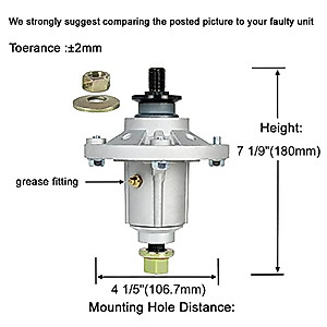 q&p 7 Point Star Used on 42" 48" 54" Decks Spindle Assembly Bracket Replaces GY20454 GY20867 GY20962 GY 21098, AUC15811, 82-359 285-851