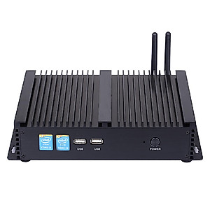 HUNSN Fanless Industrial PC, Mini Computer, I5 4200U 4250U 4258U 4278U, Windows 11 or Linux Ubuntu, IM03, VGA, HDMI, LAN, 2 x COM RS232, 2 x USB2.0, 4 x USB3.0, 16G RAM, 256G SSD