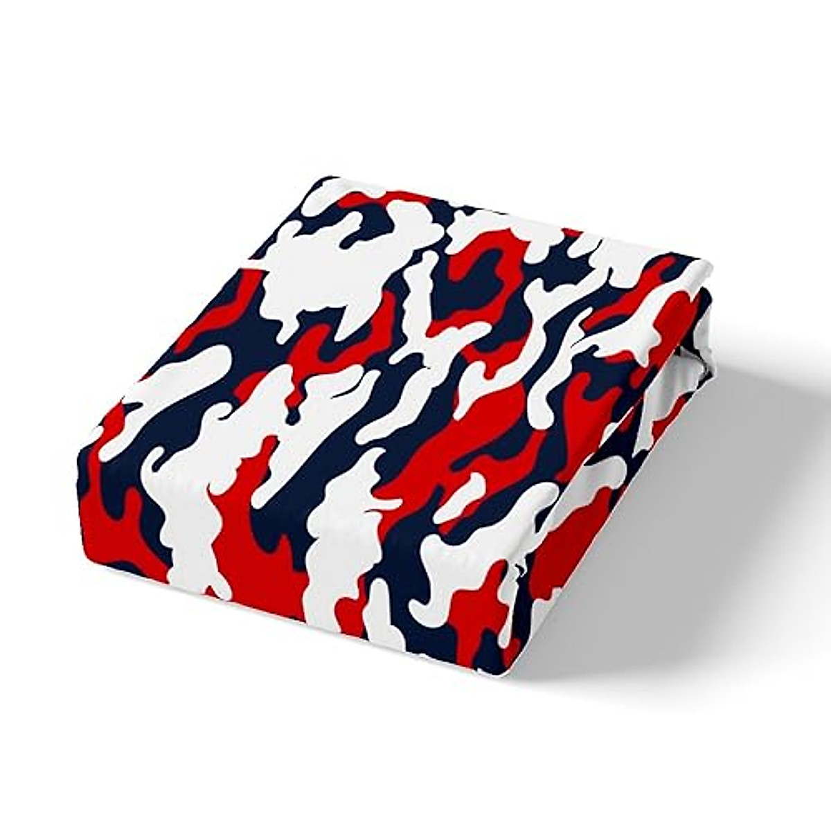 Red Camo Geometry Bed Sheet 4 Piece,Gymnastics Dance Sheets Full Size Bed Set,Dreamy Girly Cheerleading Bedding Set with Flat,Fitted Sheet,2 Pillow Cases