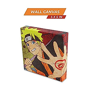 JUST FUNKY Naruto Shippuden Naruto Uzumaki Looksee Collector Box | 5 Official Naruto Collectibles | Includes Wall Canvas, Enamel Pin, Keychain, Acrylic Stand, and Floaty Pen | Collect Them All