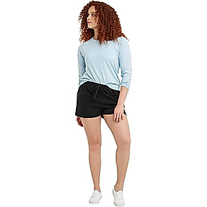Hanes Originals, Cotton Jersey, Adjustable Shorts for Women, 2.5", Black