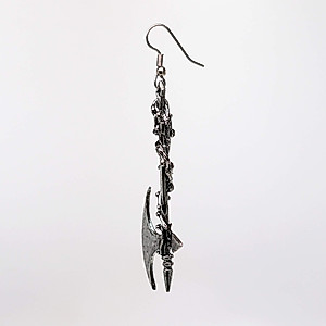 Gothic Vine Wrapped Executioner's Axe Medieval Renaissance Dangle Earrings