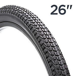 Schwinn Replacement Bike Tire, 26" x 1.95" Hybrid Bike Tire, Smooth Tread Pattern, Puncture Guard, Fits Internal Rim Widths 19mm-29mm, PSI Range 40 to 65