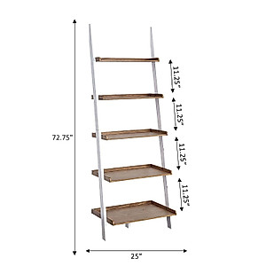 Convenience Concepts American Heritage Bookshelf Ladder, Driftwood/White