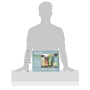 Fluid 100 Artist Watercolor Paper, 140 lb (300 GSM) 100% Cotton Hot Press for Watercolor Painting and Wet Media, 11 x 14 Pochette, 8 Sheets