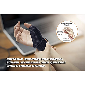 THX4COPPER Reversible Thumb&Wrist Stabilizer Splint for BlackBerry Thumb,Trigger Finger, Pain Relief, Arthritis,Tendonitis, Sprained, Carpal Tunnel, Stable, Lightweight, Breathable